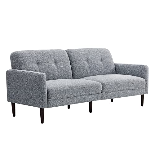 CHITA Mid-Century Sofas Furniture 73.2''W Fabric Sofa Couch Sets for Living Room Apartment, Grey (Multi-Colored)