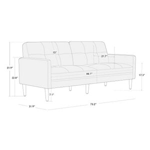 CHITA Mid-Century Sofas Furniture 73.2''W Fabric Sofa Couch Sets for Living Room Apartment, Grey (Multi-Colored)