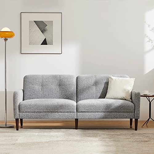 CHITA Mid-Century Sofas Furniture 73.2''W Fabric Sofa Couch Sets for Living Room Apartment, Grey (Multi-Colored)