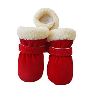 HonpraD Dog Clothes for Big Dogs Shoes Pet Boots Warm Velvet Warm Plus Shoes Windproof Pet Soft-Soled Snow Dog Female Clothes Winter