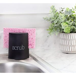 AuldHome Black Enamel Sponge Holder; Contemporary Kitchen Sink Accessory