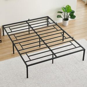 coucheta queen bed frame,14 inch black metal queen bed frame,no box spring needed queen size platform bed frame