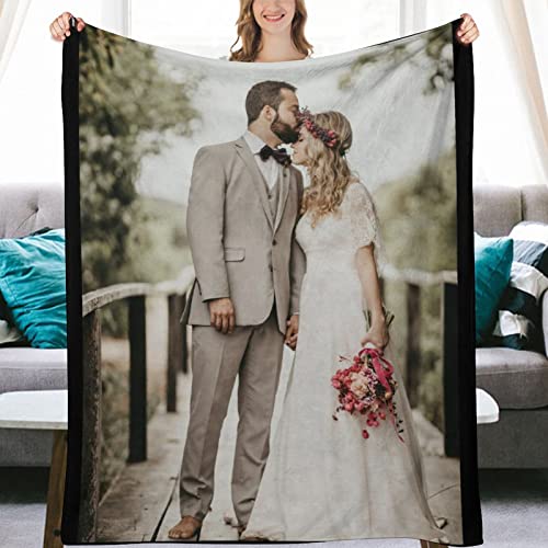 Custom Blanket with Photos Personalized Picture Collage Blankets Soft Sofa Blanket,Gift for Mother's Day,Family,Friends,Lovers,Dog 1 Photo Collage 50"X40"