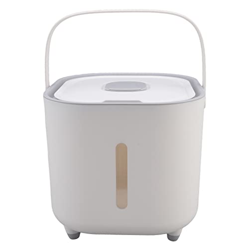 Tnfeeon Rice Dispenser Sealing Rice Dispenser Sealing Rice Storage Container Proof Non Slip Grain Barrel Grey White