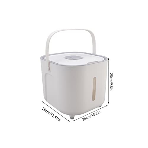 Tnfeeon Rice Dispenser Sealing Rice Dispenser Sealing Rice Storage Container Proof Non Slip Grain Barrel Grey White