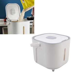 Tnfeeon Rice Dispenser Sealing Rice Dispenser Sealing Rice Storage Container Proof Non Slip Grain Barrel Grey White