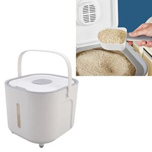 Tnfeeon Rice Dispenser Sealing Rice Dispenser Sealing Rice Storage Container Proof Non Slip Grain Barrel Grey White