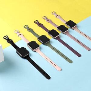 Distore 6 Pack Bands Compatible with Apple Watch 38mm 40mm 41mm 42mm 44mm 45mm 49mm, Slim Thin Narrow Replacement Soft Silicone Sport Strap for iWatch Series Ultra 8/7/6/5/4/3/2/1 SE Women Men