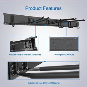 Juquline Garage Storage Tool Storage Rack, Heavy Duty Garage Tool Organizer Wall Mount Garden Yard Tool Organizer Adjustable Storage System 48Inch Max 400lbs, (8Hooks+3Rails)