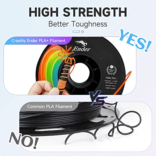 Creality PLA Pro(PLA+) 3D Printer Filament 1.75mm, PLA Plus Orange, Toughness Upgraded Dimensional Accuracy +/- 0.03mm, 1kg Spool(2.2lbs) Ender PLA+ Filament for Most FDM 3D Printer