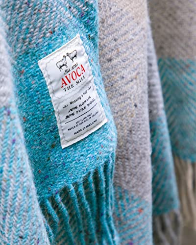 Avoca Mohair Blend Tweed Throw - Dewdrop Design - Made in Ireland 562 x 72