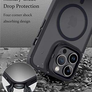 chitri Camera Kickstand Magnetic Case,Compatible with iPhone 14 Pro Max Case with Ring Stand,[Compatible with MagSafe] [Military Grade Drop Tested] Translucent Matte Case