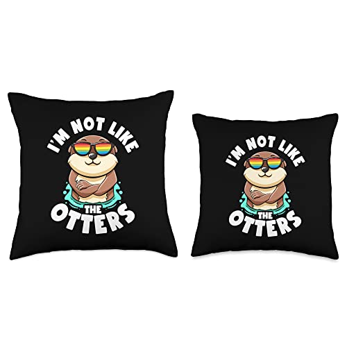 Gay Otter Animal Lover Like No Otter Gay Rights Like LGBTQ Gay Pride Month Sea Otters Throw Pillow, 18x18, Multicolor