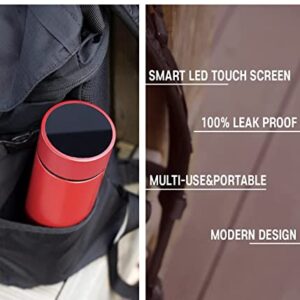 Thermos 2023 latest smart bottle LED display on lid. Smart Coffee bottle, Tea Infuser Bottle, Sports Water Bottle, Double Wall Vacuum Insulated Water Bottle, Stay Hot or Cold for 24 Hours (gold)