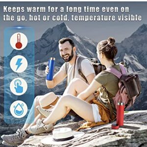 Thermos 2023 latest smart bottle LED display on lid. Smart Coffee bottle, Tea Infuser Bottle, Sports Water Bottle, Double Wall Vacuum Insulated Water Bottle, Stay Hot or Cold for 24 Hours (gold)