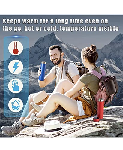 Thermos 2023 latest smart bottle LED display on lid. Smart Coffee bottle, Tea Infuser Bottle, Sports Water Bottle, Double Wall Vacuum Insulated Water Bottle, Stay Hot or Cold for 24 Hours (gold)