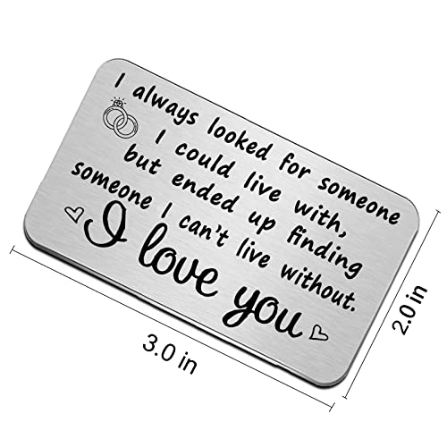 igvean Anniversary Birthday Gifts for Boyfriend Valentine Gifts for Him Boyfriend Gifts Personalized Gifts for Men Engraved Wallet Cards Love Note