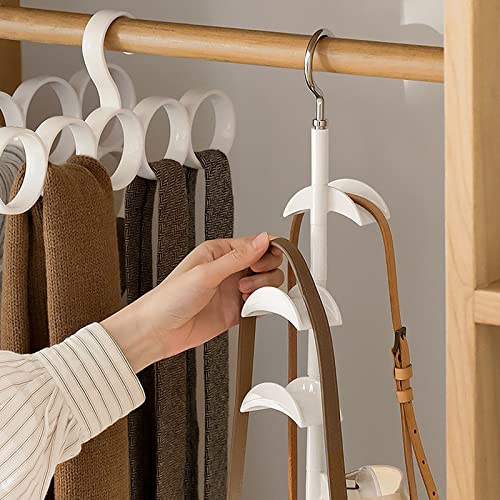 MYBOLE Purse Hanger for Closet, Purses Handbags Hangers 360° Rotating Handbag Hanging Hook Bag Storage Space Saver with 4 Hooks, Hanging Storage Organizer Hanger for Storing Purses, Backpacks, 4 PCS