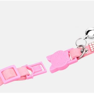 CHUKCHI Cat Collar Breakaway Bling Diamond Rhinestone with Bell Adjustable for Cats and Kitten Girl boy (Pink)