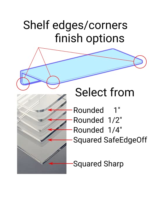 4" Long Clear Floating Shelf (6" deep)