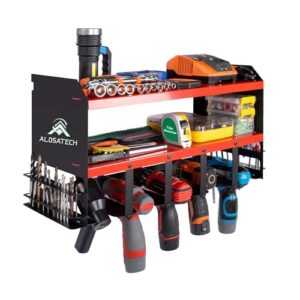 drill depot power tool garage storage organizer, craftsman wall mounted tool organizer, 5-slots cordless drill storage, drill bit holder, screwdriver storage rack, charging station storage rack