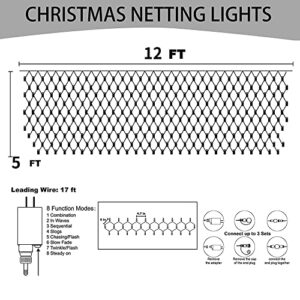 Dazzle Bright 40FT 200 Count Christmas Mini String Lights + 360 LED 12FT x 5 FT Christmas Net Lights