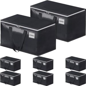 fabspace moving boxes heavy duty moving bags with strong zippers and handles collapsible moving supplies, storage totes for packing & moving storing 93l,8-pack