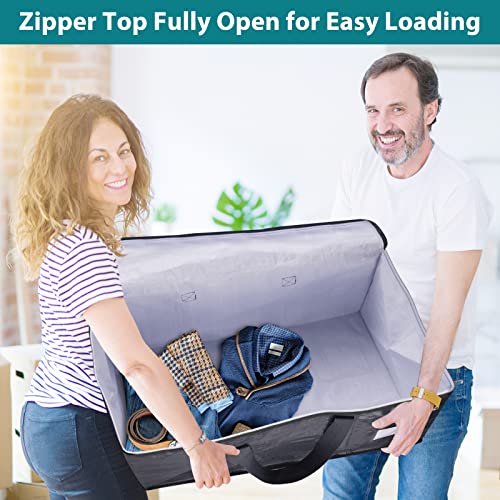 FabSpace Moving Boxes Heavy Duty Moving Bags with Strong Zippers and Handles Collapsible Moving Supplies, Storage Totes for Packing & Moving Storing 93L,8-Pack