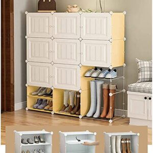 KOUSI Shoe Racks 96 Pairs Shoe Organizer Narrow Standing Stackable Shoe Storage Cabinet Space Saver for Entryway, Hallway and Closet, Honey color