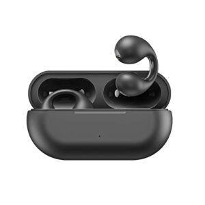 mouske new earring headphones wireless bluetooth 5.3, buckle ear bone conduction,earring design lightweight fashion, sports don`t fall, hi-fi sound quality,ultimate noise cancellation (deep black)