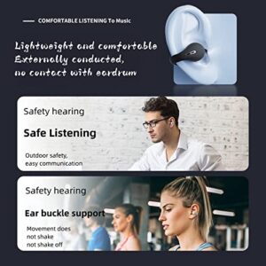 MOUSKE New Earring Headphones Wireless Bluetooth 5.3, Buckle Ear Bone Conduction,Earring Design Lightweight Fashion, Sports Don`t Fall, HI-FI Sound Quality,Ultimate Noise Cancellation (Deep Black)