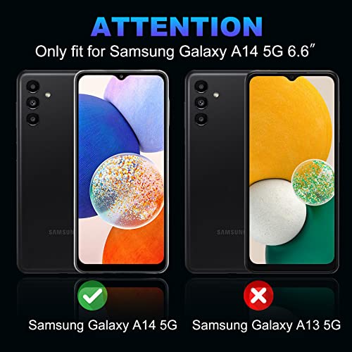 TQLGY 3 Pack Screen Protector for Samsung Galaxy A14 5G / 4G with 3 Pack Camera Lens Protector, Tempered Glass Film, 9H Hardness, HD Clear, Bubble Free, Anti-Scratch, Easy Installation