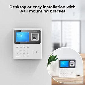 ANVIZ Time Clocks for Employees Small Business - CX2 Fingerprint Biometric Clock in and Out Machine - Finger Scan + RFID + Pin Punching in one, with Professional Cloud Software (0 Monthly Fee), White