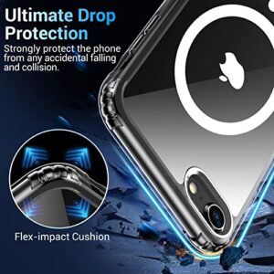 jaroco Magnetic Case for iPhone SE Case 2022/2020, SE 3rd/2nd Gen, iPhone 8/7 Case, [Compatible with Magsafe] [Anti-Yellowing] [Glass Screen Protector] SE Phone Case 2023 Release - Clear