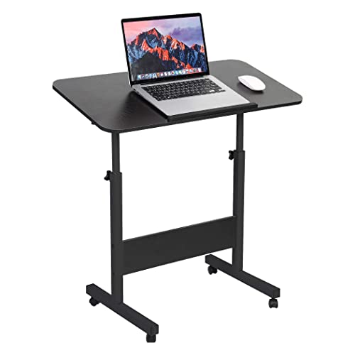 Height Adjustable Table with Reversible Home Office Desk Suitable for Mobile Small Space Portable Laptop Desk Suitable for Bedroom Bedside Office Living Room Sofa Furniture Size 15.7*31.5 In Black