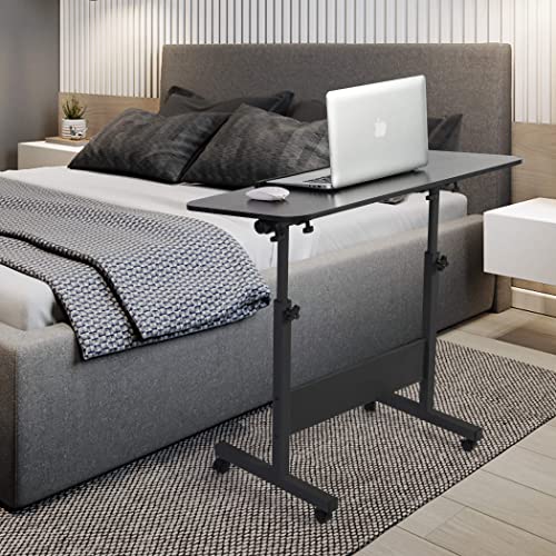 Height Adjustable Table with Reversible Home Office Desk Suitable for Mobile Small Space Portable Laptop Desk Suitable for Bedroom Bedside Office Living Room Sofa Furniture Size 15.7*31.5 In Black