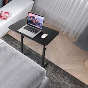 Height Adjustable Table with Reversible Home Office Desk Suitable for Mobile Small Space Portable Laptop Desk Suitable for Bedroom Bedside Office Living Room Sofa Furniture Size 15.7*31.5 In Black