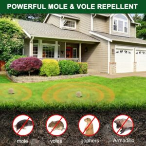 ANEWNICE Mole Repellent,Vole Repellent Outdoor,Natural Gopher Repellent,Mole Deterrent for Lawn,Get Rid of Moles in Your Yard, Outdoor Groundhog&Mole Control, Wofimeha Safe Around Pet & Plant (8 Pack)