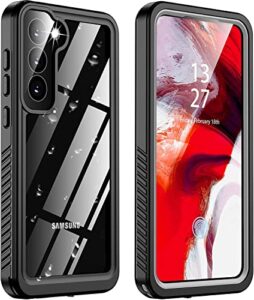 amilifecases clear samsung galaxy s23 case,with screen protector,waterproof protective case for men women,samsung phone heavy duty shock proof,black