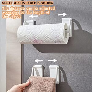 Strong Magnetic Paper Towel Holder Wall Mount White Plastic Refrigerator RV Paper Roll Holders Toilet Paper Stand for Microwave Cabinet Door Kitchen Food Wrap Plastic Produce Bags Organizer