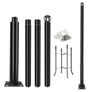 hyperaza solar street light pole 13.12ft garden light pole outdoor heavy metal light pole field light pole ranch light pole for hanging solar heavy duty street light with ground cage and mounting kit