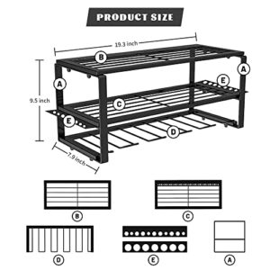 Rldnsndk Power Tool Organizer, 3 Layers Heavy Duty Metal Tool Shelf, Garage Organization With 5 Drill Holders, Wall Mount Tool Organizers and Storage for Cordless Drill Charging Station & Power Tools