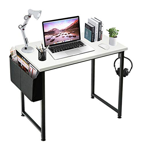 Lufeiya 31 31 inch Small Computer Desk Brown and White Set