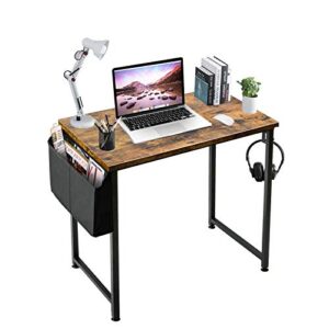 Lufeiya 31 31 inch Small Computer Desk Brown and White Set