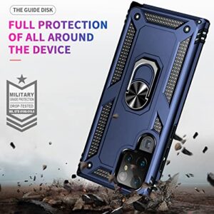 Vaki Samsung Galaxy S23 Ultra 5G Military-Grade Rugged Silicone Case with Ring Kickstand - Blue