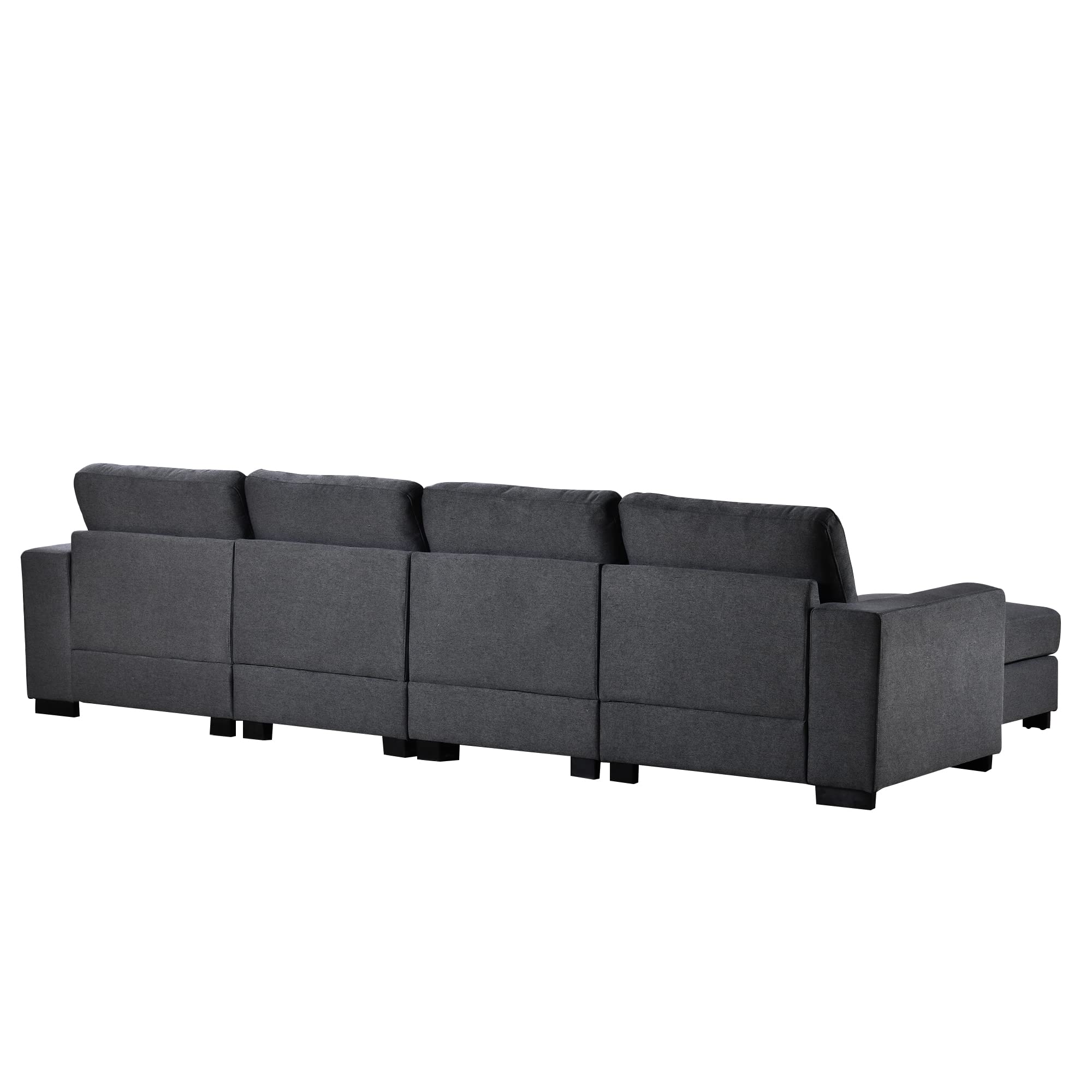 Voohek Sectional Sofa Upholstered Lounge Couch, for Living Room, Apartment, Grey