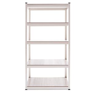 jinzehuih 5 tier storage shelves, 36" w x 15.8" d x 72" h 2755 lbs garage storage heavy duty metal shelving, adjustable storage utility rack shelf unit for kitchen pantry garage office, white