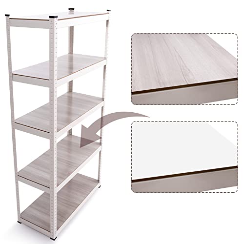 JINZEHUIH 5 Tier Storage Shelves, 36" W x 15.8" D x 72" H 2755 LBS Garage Storage Heavy Duty Metal Shelving, Adjustable Storage Utility Rack Shelf Unit for Kitchen Pantry Garage Office, White