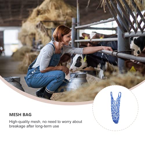 iplusmile 2 pcs Treat Coop Mesh Fruit Horses& Large Gooseblue for Feeder Practical Full Waste Nets Chicken Farm Bag- Hay Rope Net- Vegetable Holder Net Simulates Tote Goat Poultry Small