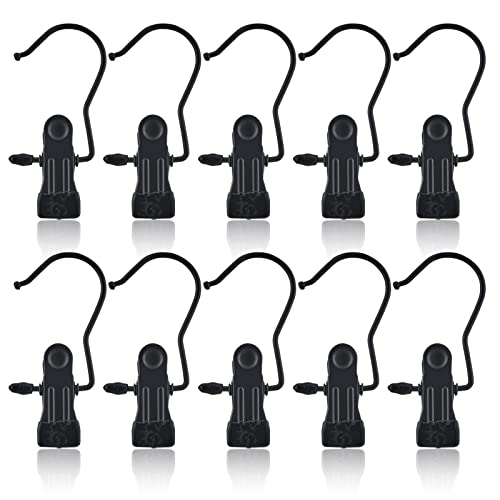 Boot Hangers, 10 Pack Hanging Clips for Closet, Heavy Duty Black Clothes Pins, Boot Towel Clips for Hanging, Boot Hook Organizer Laundry Clips, Boot Clips for Hanging, Hook Clips